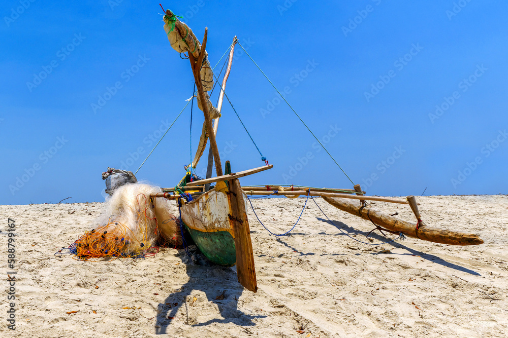 Pirogue à balancier sur une plage de Madagascar Stock Photo | Adobe Stock