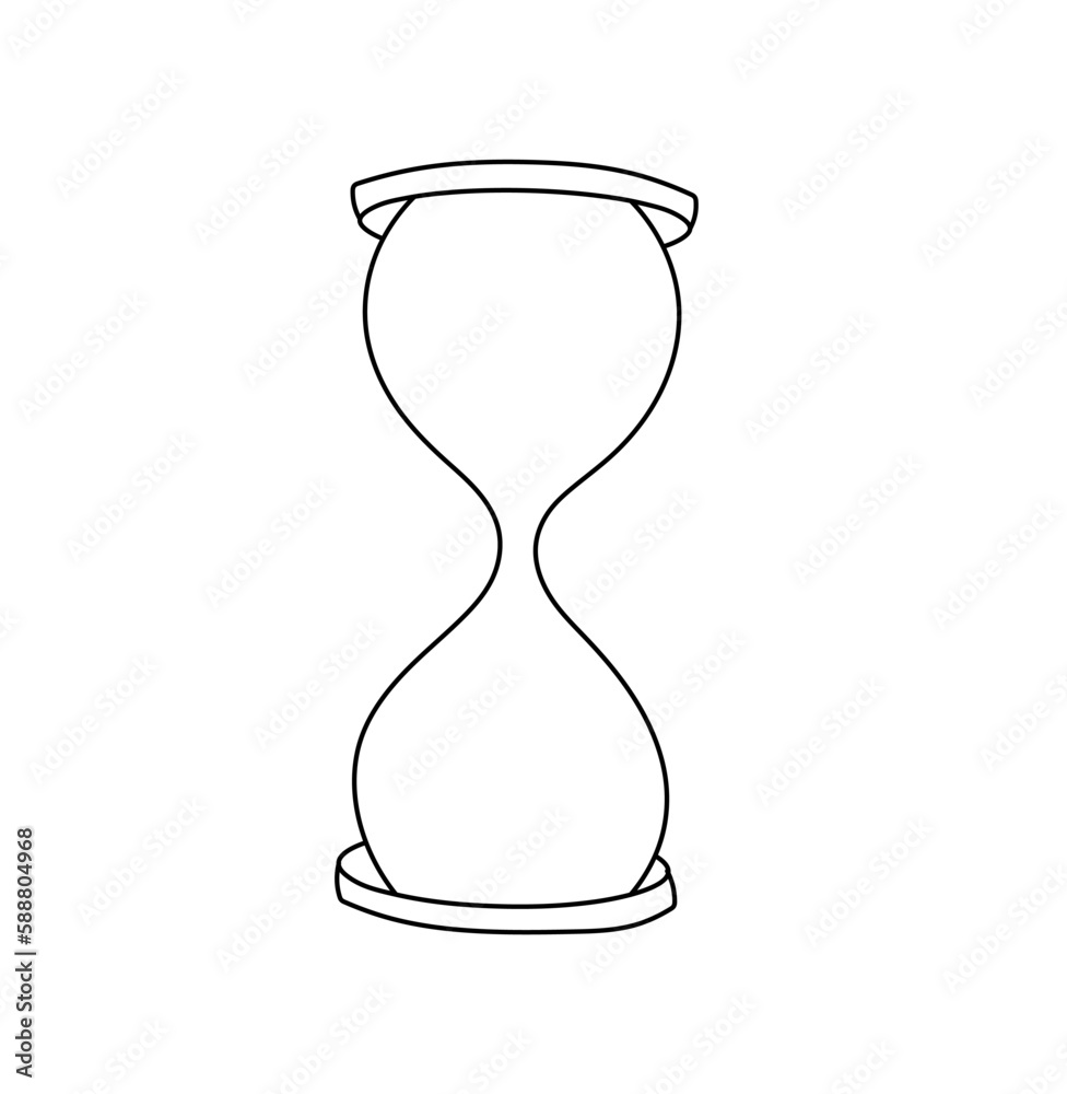 Vector isolated one single simplest empty hourglass sandglass colorless ...