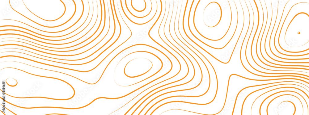 Orange and white wavy abstract topographic map contour, lines Pattern ...