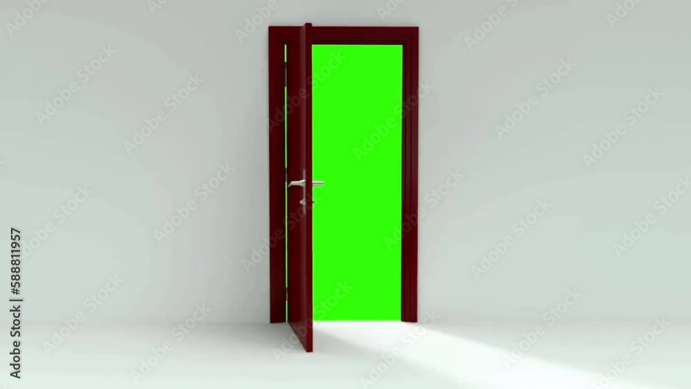 door open the green screen, Classic design door opening to green screen ...