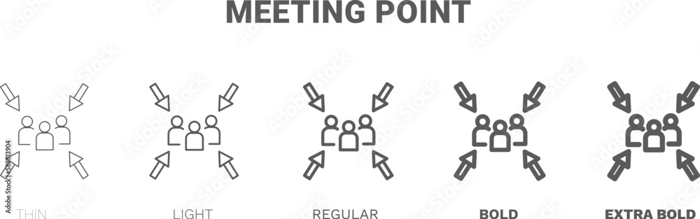 meeting point icon. Thin, regular, bold and more meeting point icon ...