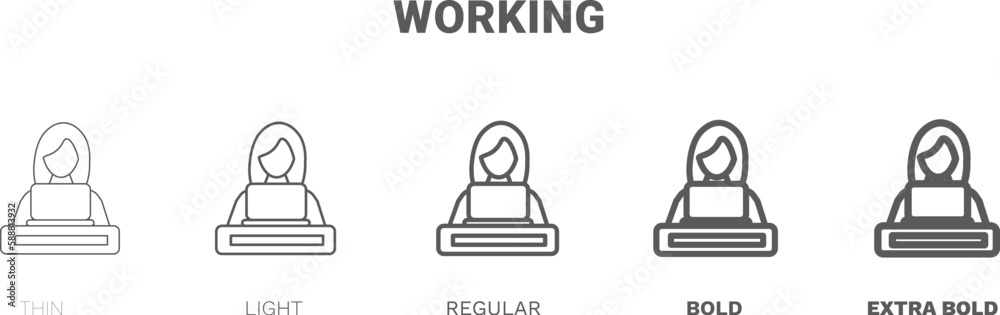 working icon. Thin, regular, bold and more working icon from Human ...