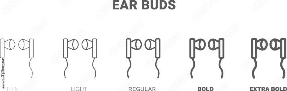 ear buds icon. Thin, regular, bold and more style ear buds icon from ...