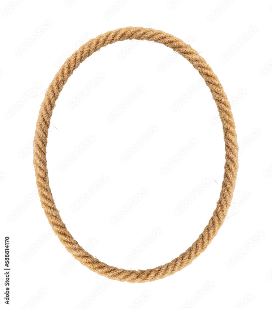 Oval rope frame -Endless rope loop isolated on white Stock Photo ...