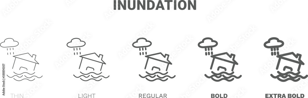 inundation icon. Thin, regular, bold and more inundation icon from ...