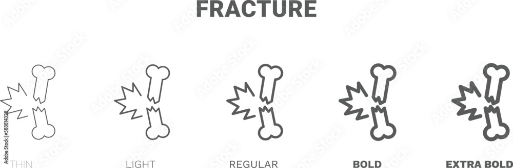 fracture icon. Thin, regular, bold and more fracture icon from ...
