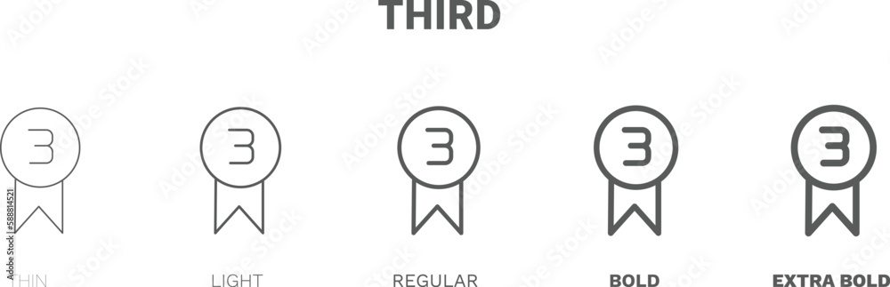 third icon. Thin, regular, bold and more third icon from sport and game ...