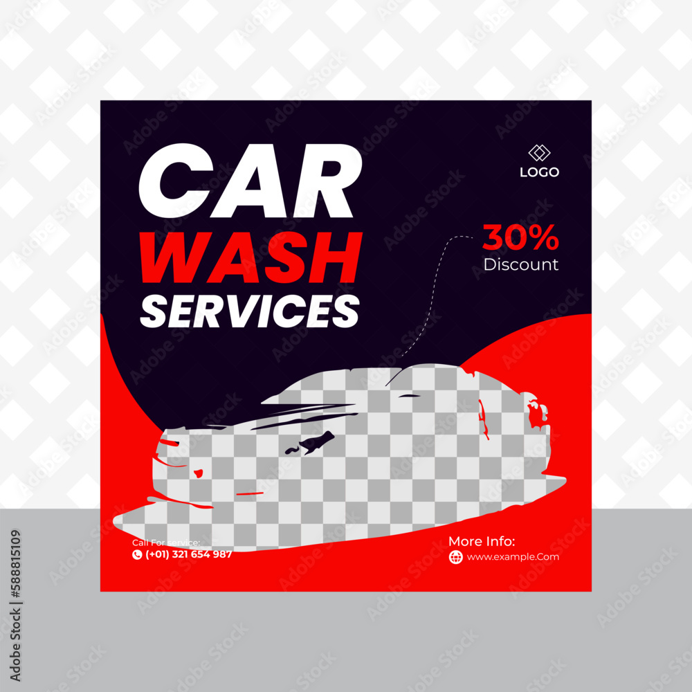 Car Wash services social media banner design Flyer Template, Promotion ...