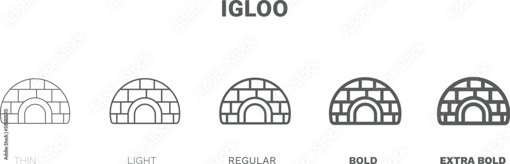 igloo icon. Thin, regular, bold and more style igloo icon from travel ...