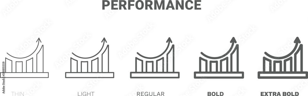 performance icon. Thin, regular, bold and more style performance icon ...