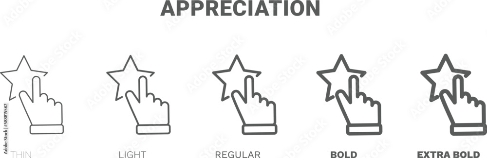 appreciation icon. Thin, regular, bold and more style appreciation icon ...