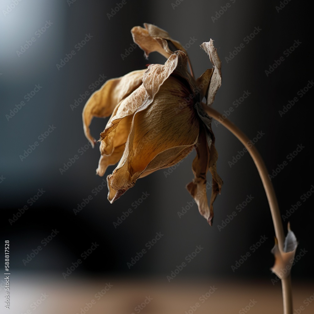 Wilted plant, with realistic textures and colors that capture the ...