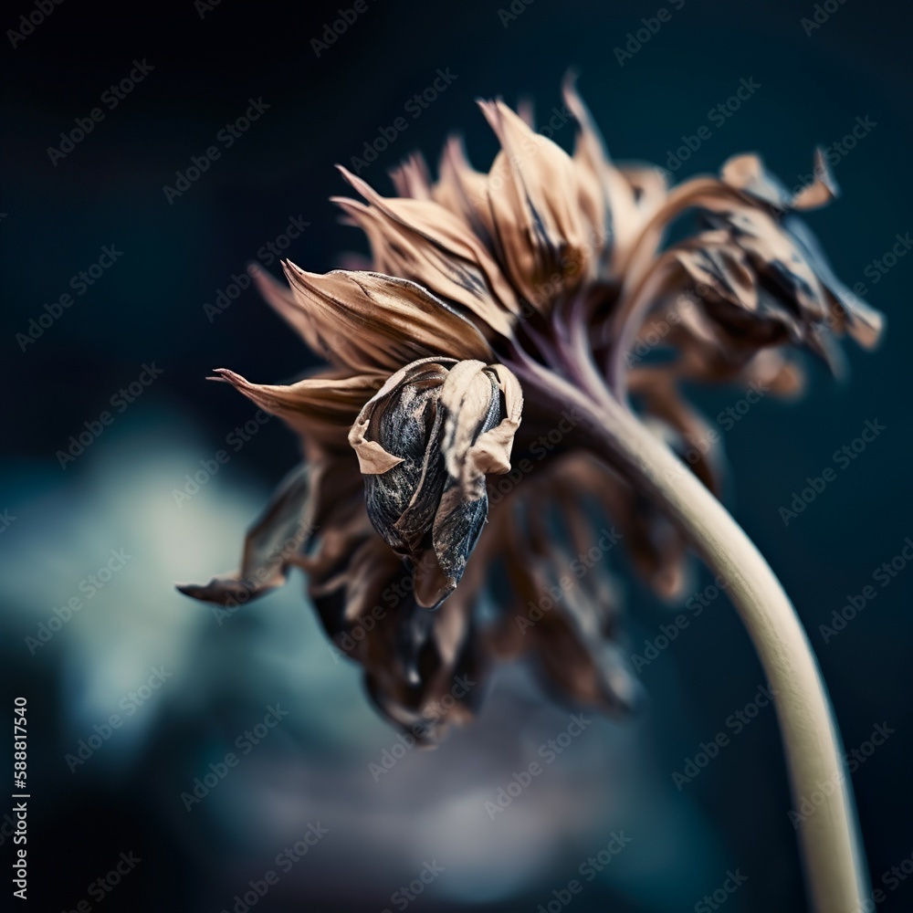 Wilted plant, with realistic textures and colors that capture the ...