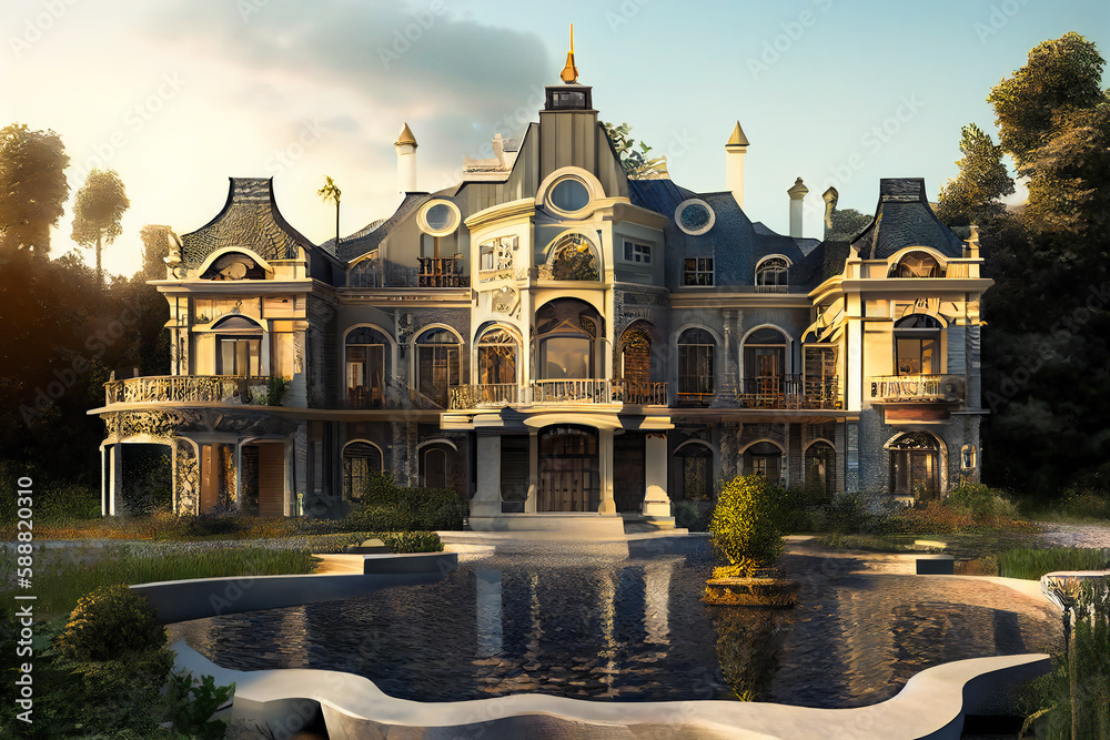 Luxurious Residence. The Most Expensive Home in the World. Generative ...