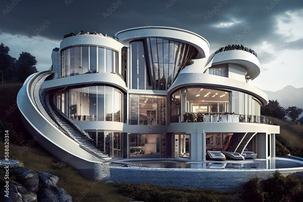 Luxurious Residence. The Most Expensive Home in the World. Generative ...