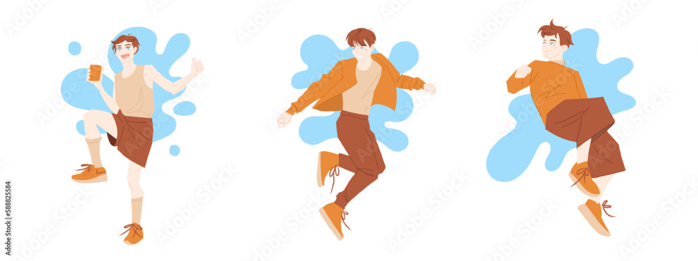 Funny guy. Cartoon, colored, young guy. Vector illustration. Stock Vector | Adobe Stock