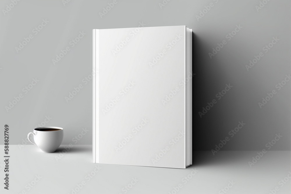blank white book mockup. notebook mockup. book with pages. Book cover ...