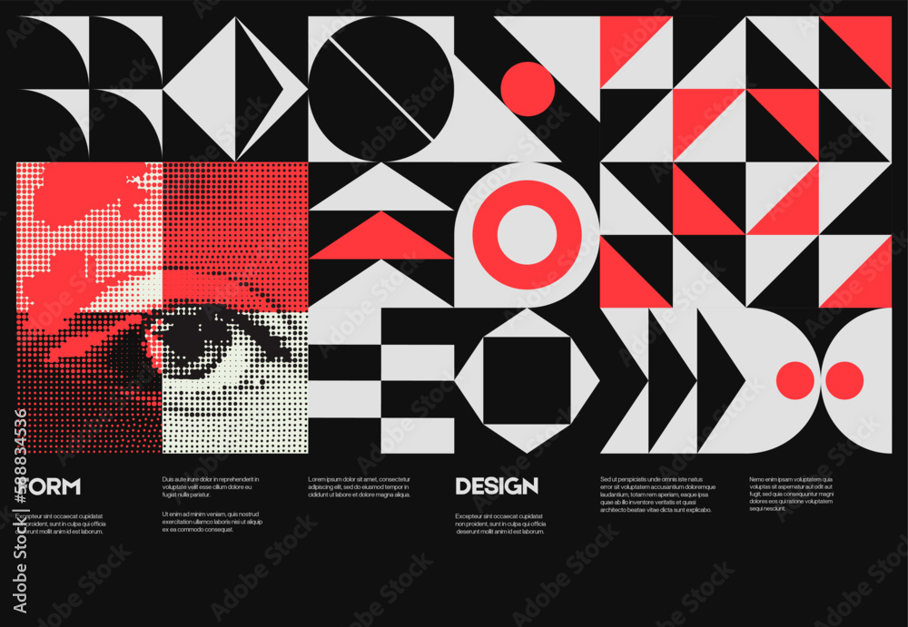 Deconstructed postmodern illustrations feature vector abstract symbols ...