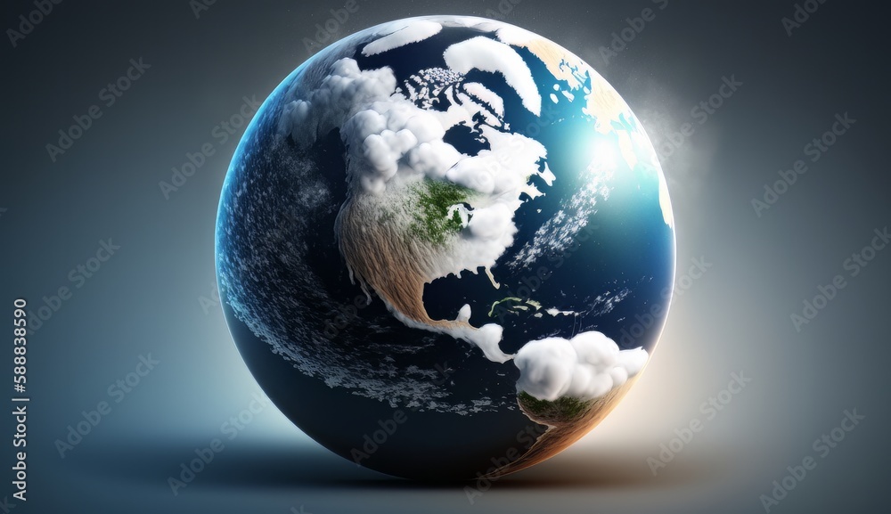 Ultra Realistic Earth from Space Dolly Zoom. Generative ai Stock ...