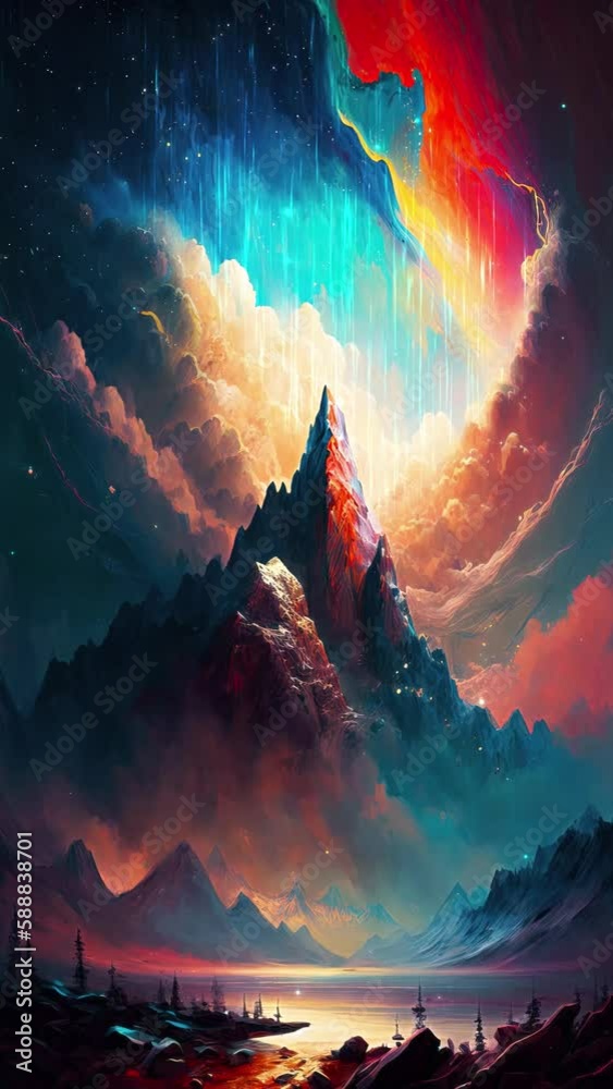 Video „Aurora borealis phone background with mountains and beautiful ...