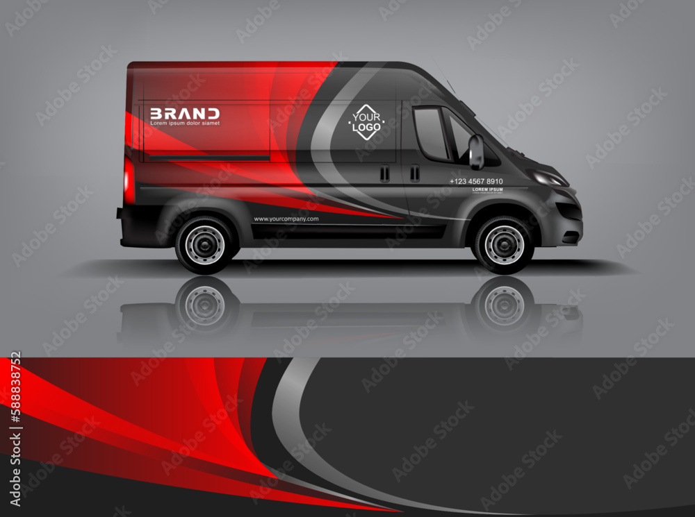 Car decal design vector. Graphic abstract stripe racing background kit ...