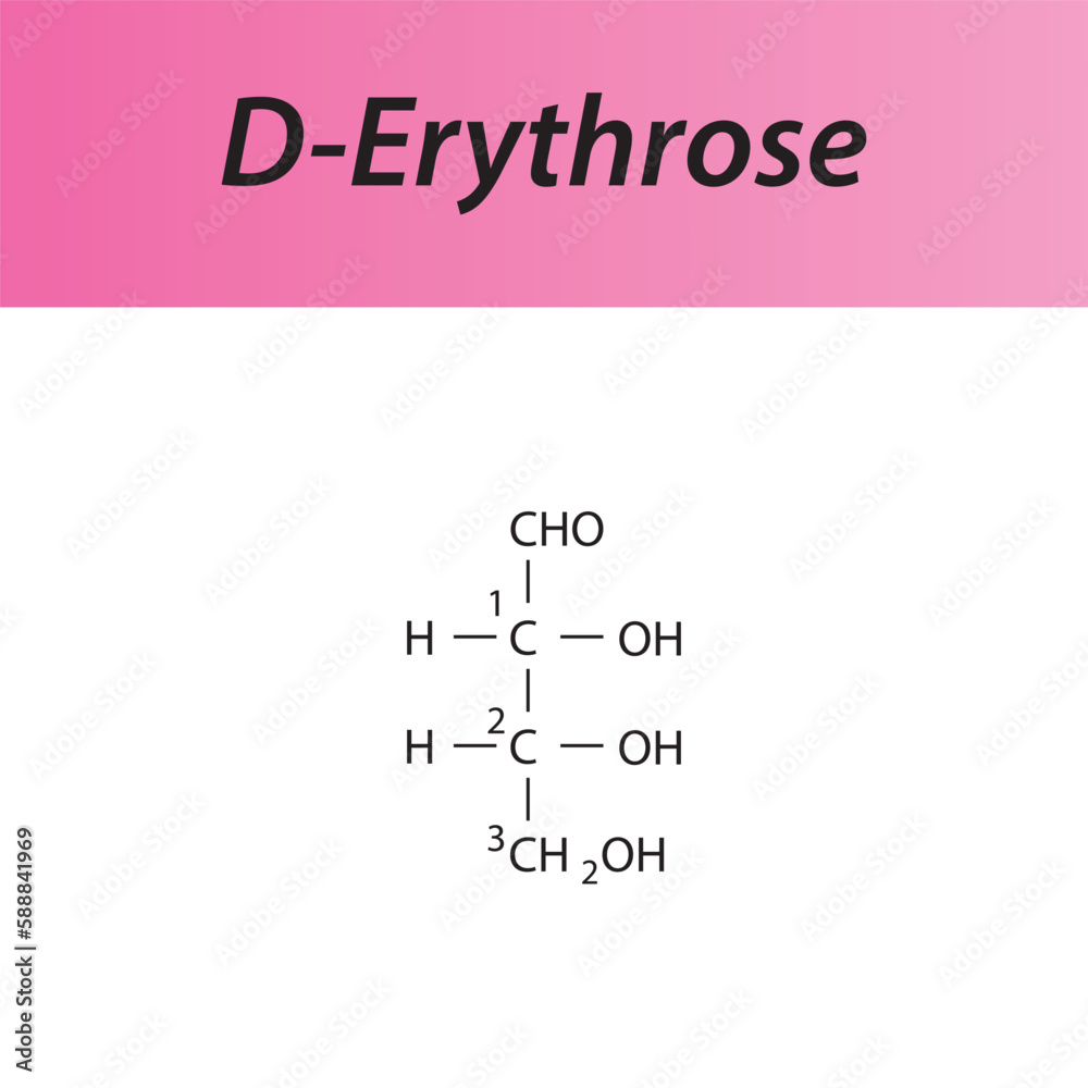 Straight chain form chemical structure of D-Erythrose sugar. Scientific ...