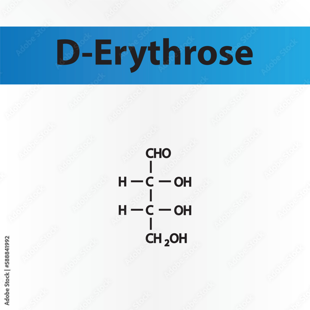 Straight chain form chemical structure of D-Erythrose sugar. Scientific ...