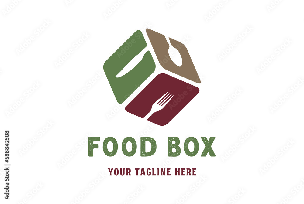 Geometric Cube Box Spoon Fork Knife for Food Restaurant Catering ...