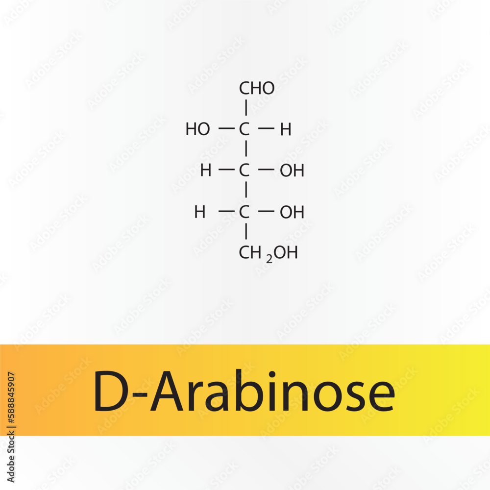 Straight chain form chemical structure of D-Arabinose sugar. Scientific ...