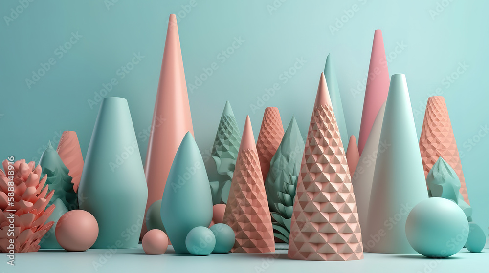 Pastel color palette, simple mockup, minimal design elements, Bright ...