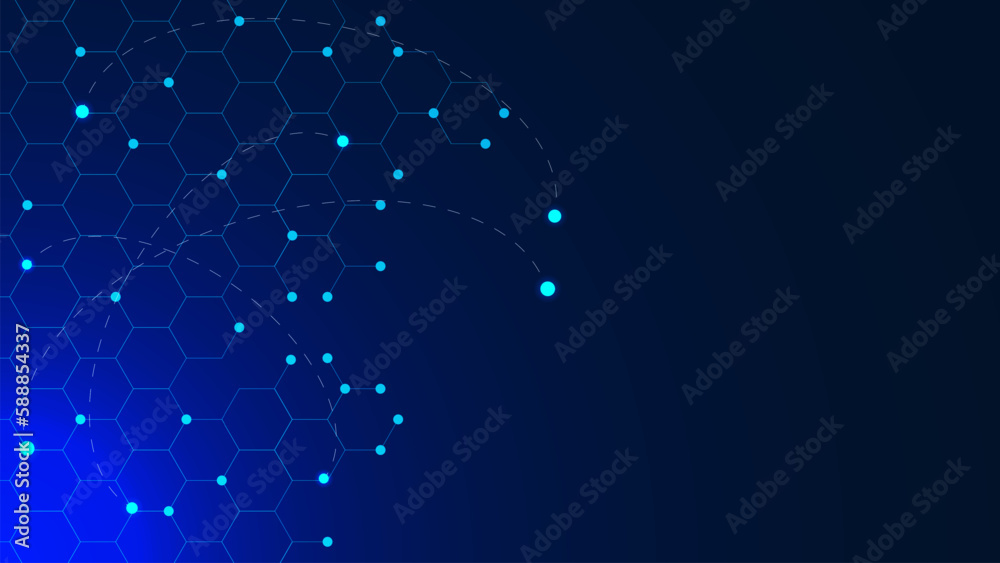 Global network connection, digital communication technology. Dots and ...