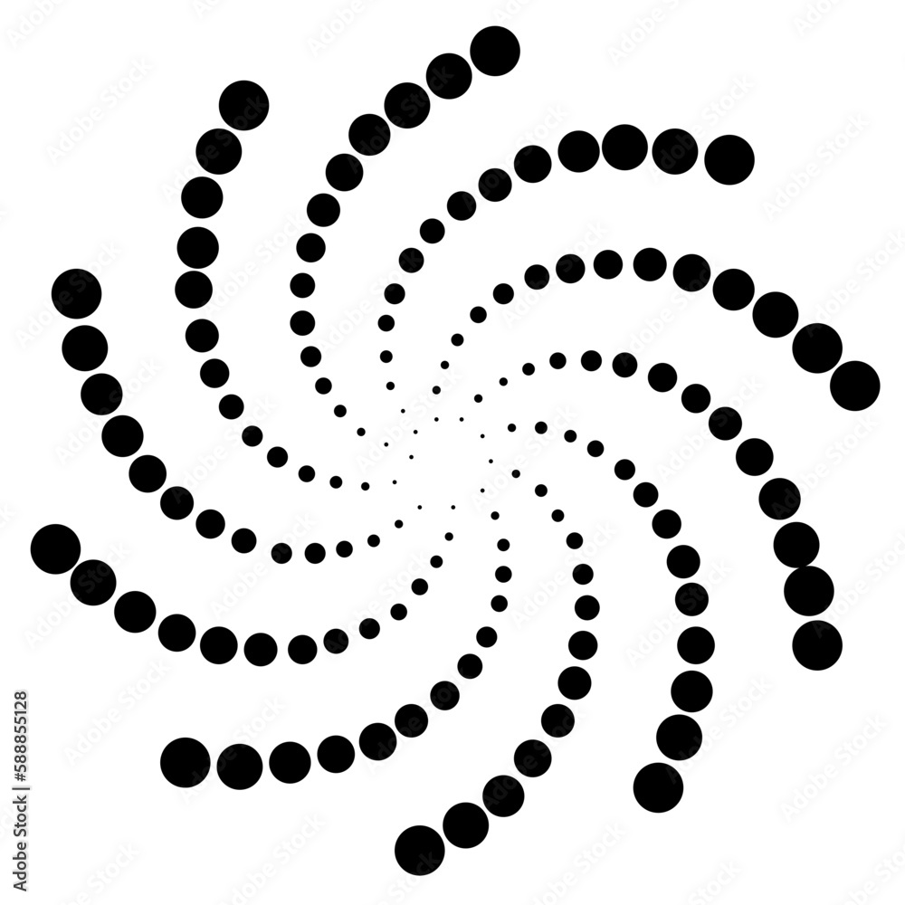 Dotted Fibonacci phyllotaxis spiral patterns in vector. Mathematical morphology - visualization ...