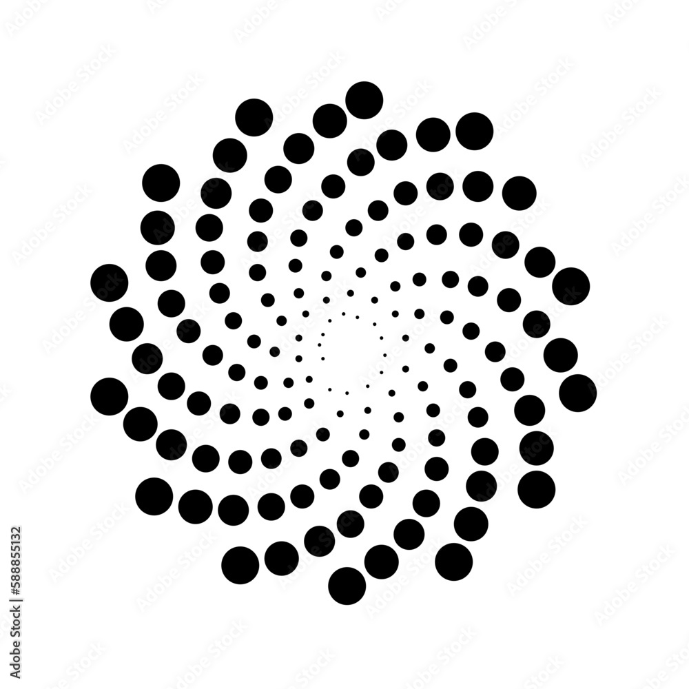 Dotted Fibonacci phyllotaxis spiral patterns in vector. Mathematical ...