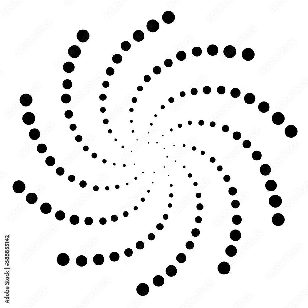 Dotted Fibonacci phyllotaxis spiral patterns in vector. Mathematical ...