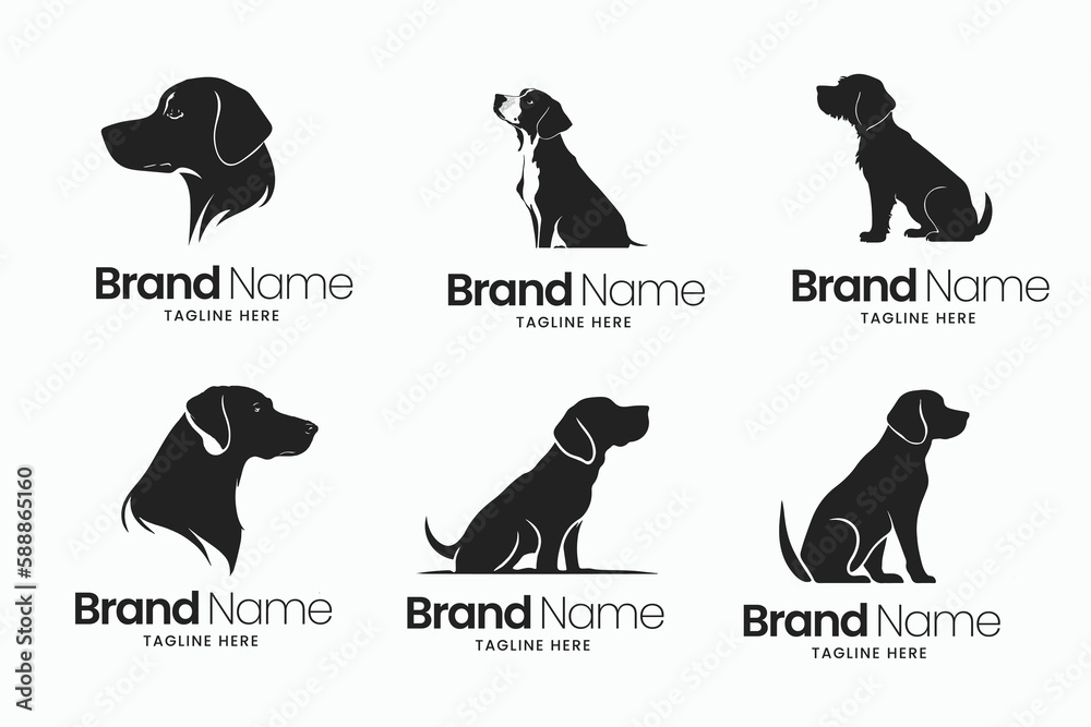 Set of dog logo design template. Vector illustration logo design ...