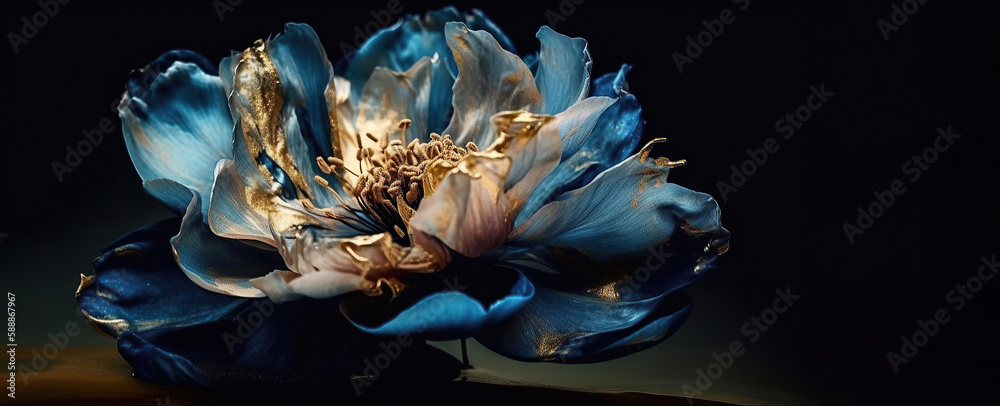 a wallpaper botanical flowers with one big flower for whole artwork ...