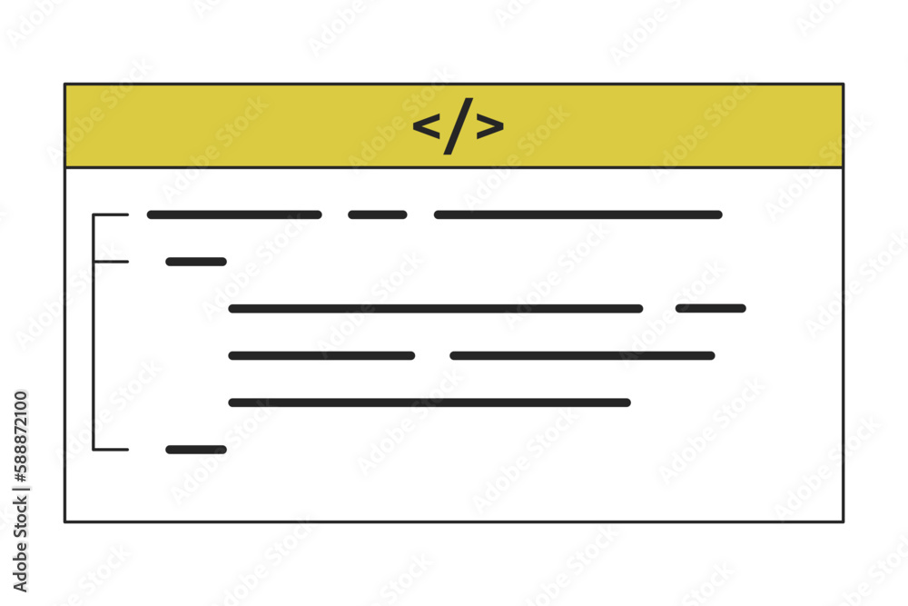Text Based Coding Linear Flat Duo Color Vector Icon Programming