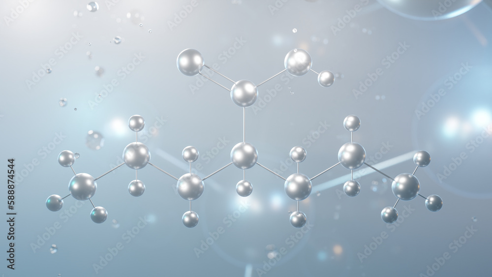 valproic acid molecular structure, 3d model molecule, valproic ...