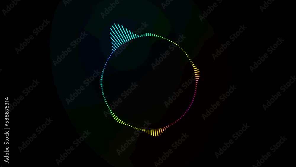 Music Circle Equalizer Round Shape, Sound Visualization Wave Animation ...