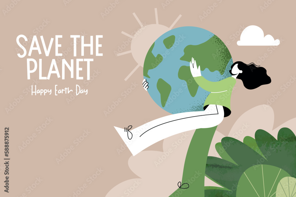 Earth day illustration. Ecology, environmental problems and ...