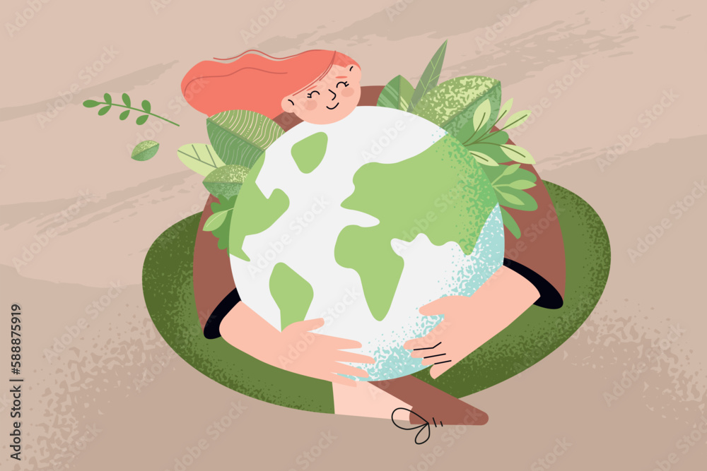 Earth day illustration. Ecology, environmental problems and ...