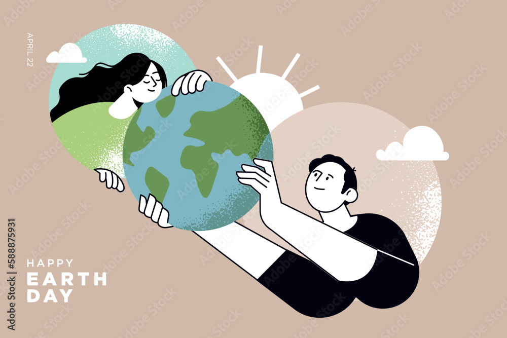 Earth day illustration. Ecology, environmental problems and ...