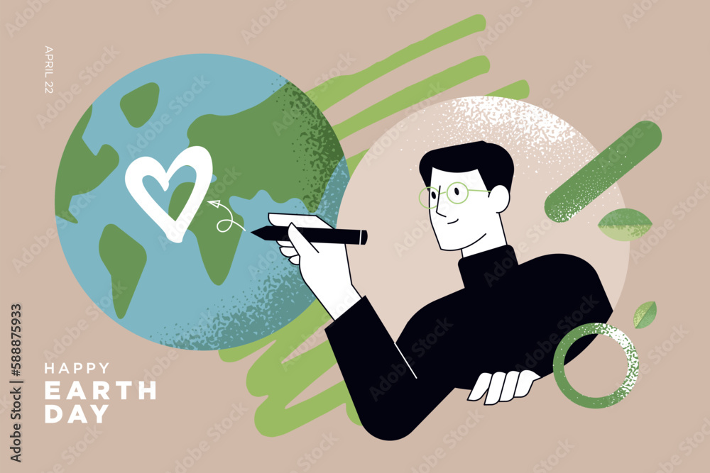 Earth day illustration. Ecology, environmental problems and ...