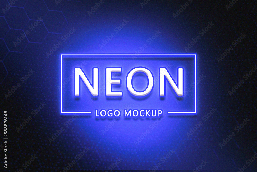 Neon logo mockup Stock Illustration | Adobe Stock