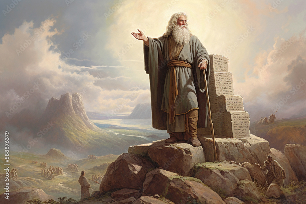 Moses on the mountain preaching. Orthodox christian catholic and jewish ...