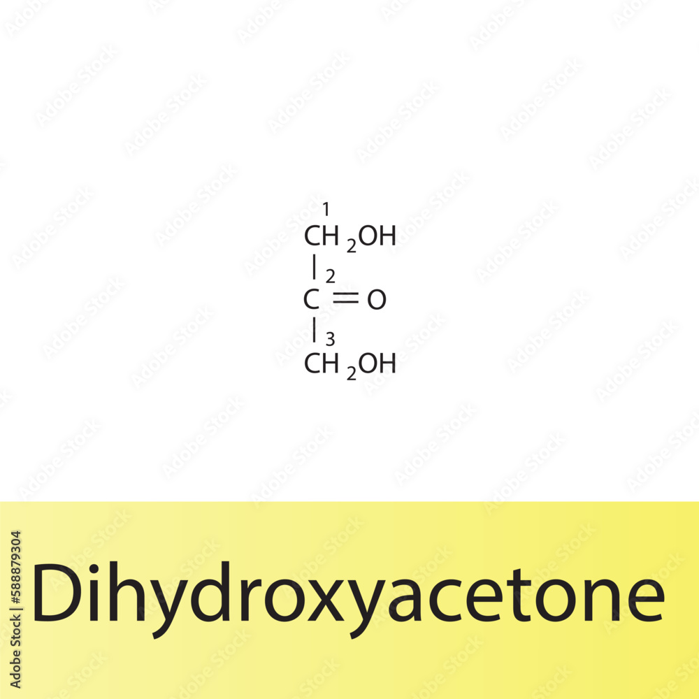Straight chain form chemical structure of Dihydroxyacetone sugar ...