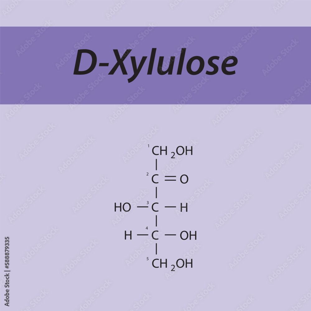 Straight chain form chemical structure of D-Xylulose sugar. Scientific ...