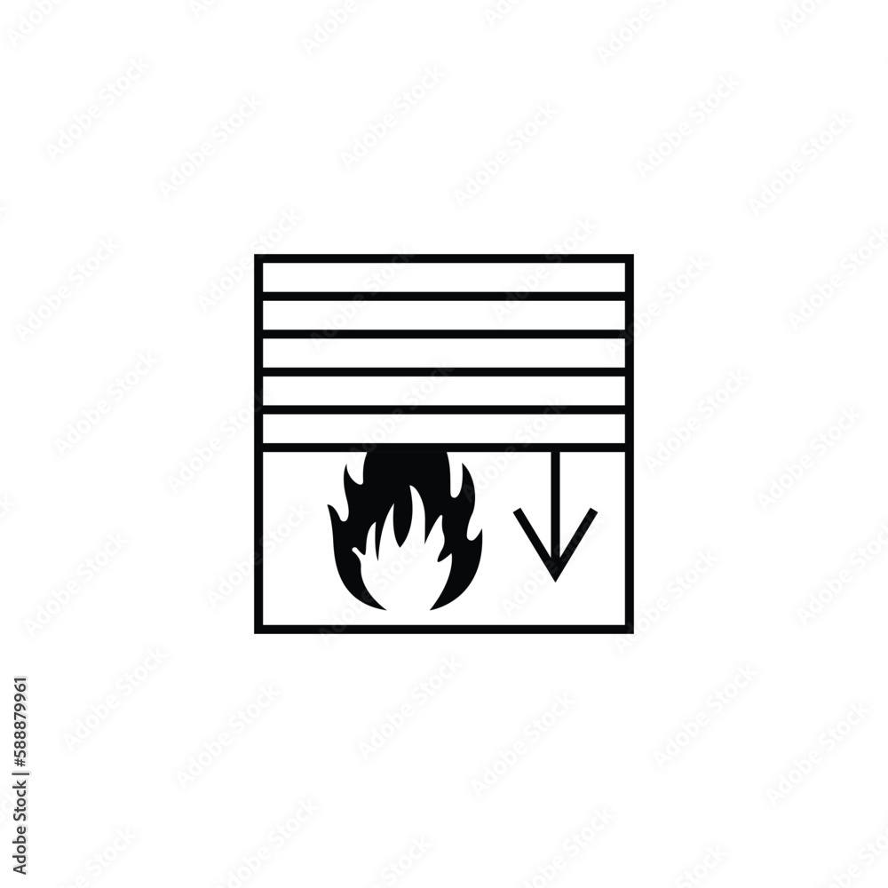 Fire damper sign icon. Graphical symbol modern, simple, vector, icon ...