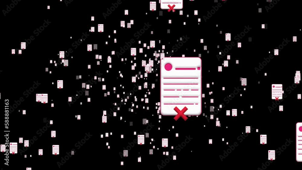 animated particle of cross check mark icon button and no or wrong symbol on reject cancel sign ...