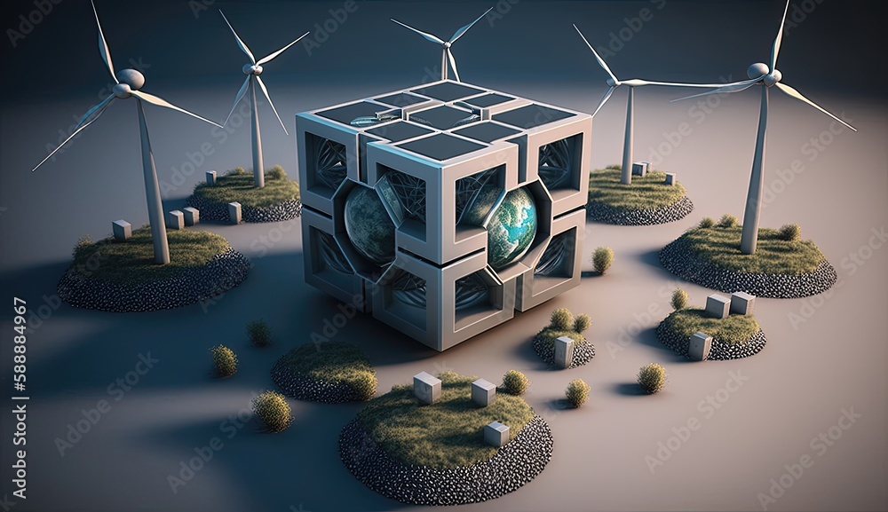 A 3D visualization of a renewable energy grid showcases the potential ...